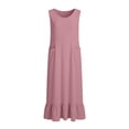 Casual Sleeveless V Neck Flowy Midi Dress Elegant Comfortable Summer ...