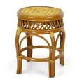 SK New Interiors Ginger Round Stool ECO Natural Rattan Wicker Handmade ...