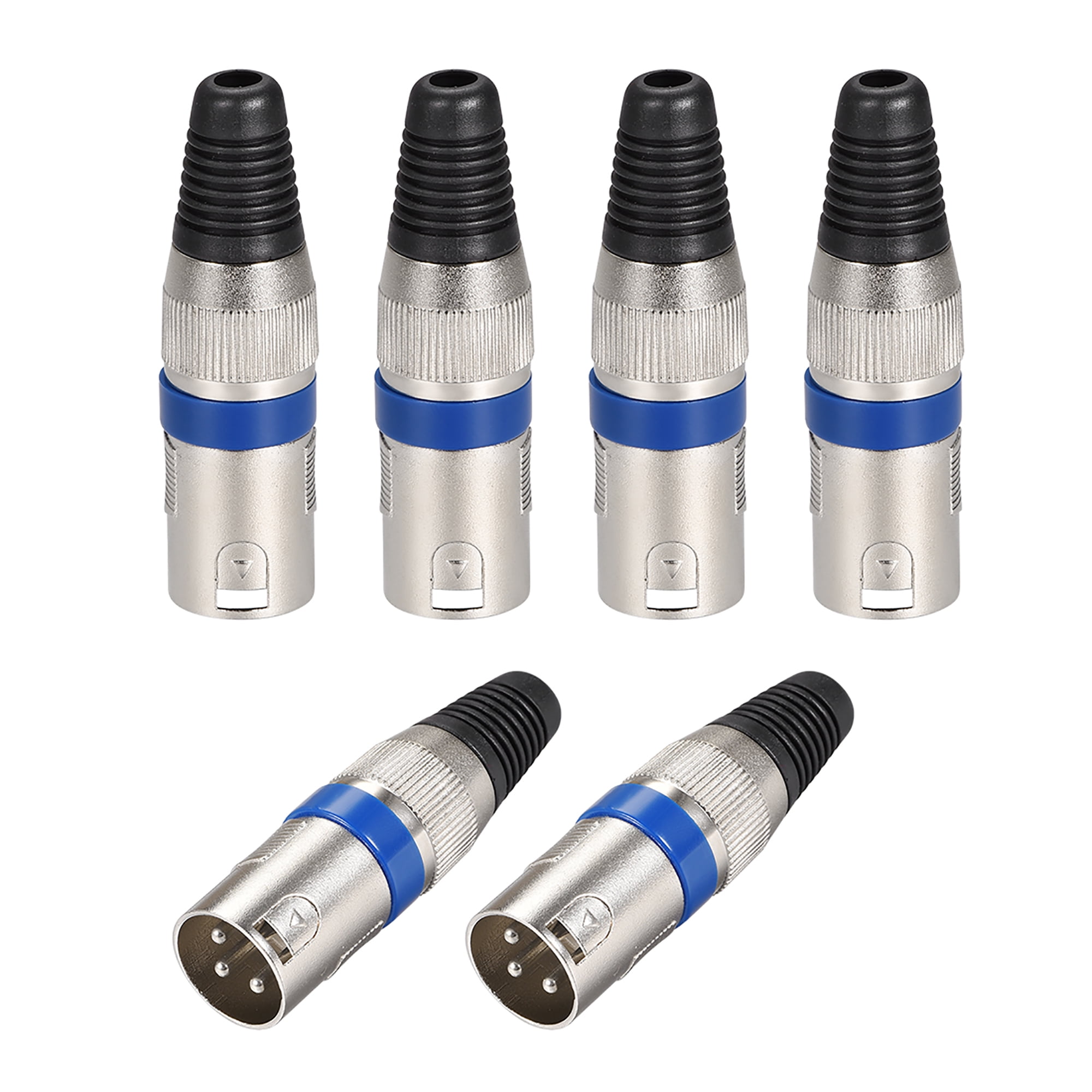 6pcs 3-Pin XLR Male Connector,Microphone Mic Cable Plug Connector,Mic ...