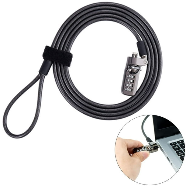 Cable de seguridad para candado de computadora portátil con protecciones combinadas de 4 dígitos ...