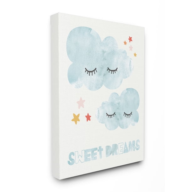 The Kids Room By Stupell Sweet Dreams Mod Blue Clouds with Eyelashes ...