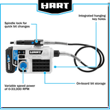 HART 20-Volt Cordless Rotary Tool with 33 Accessories (Battery Not ...