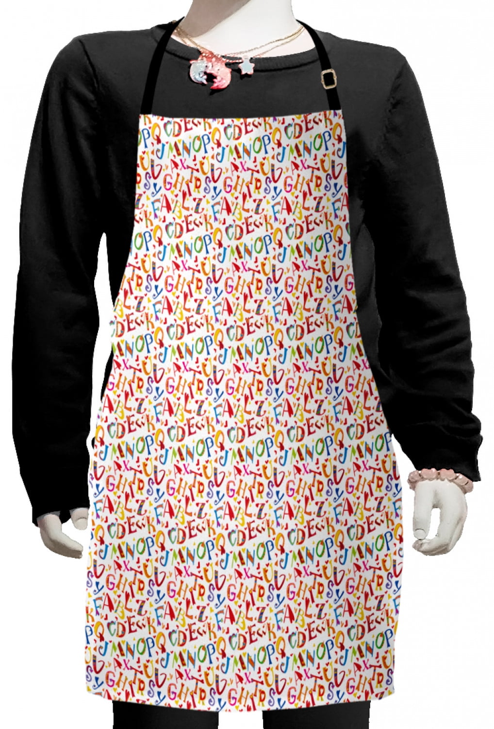 Alphabet Kids Apron, Pattern of Funky Vibrant Layout with Whimsical ...