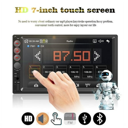 Double 2 Din Car Stereo Radio MP5, 7 Inch HD Touch Screen Bluetooth ...