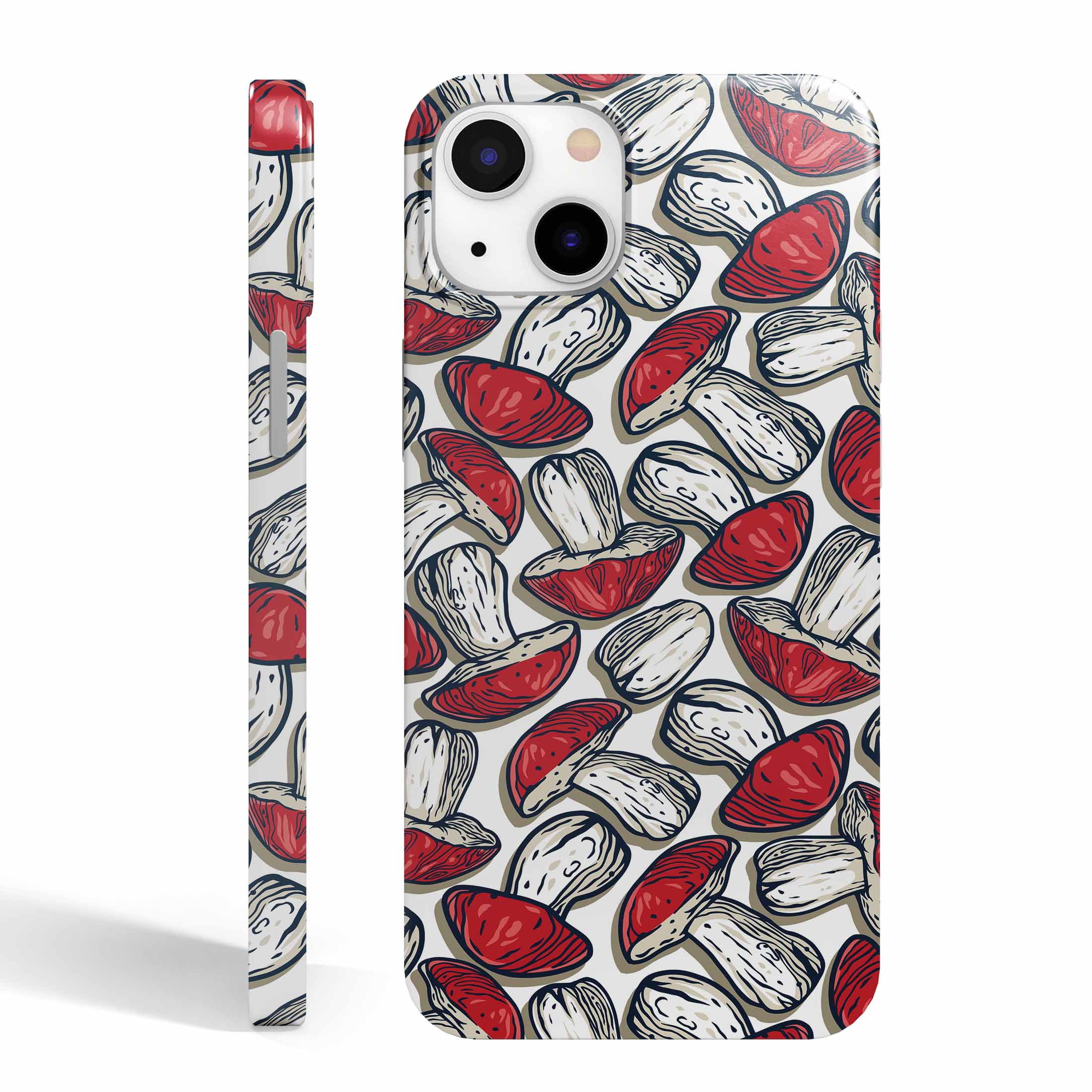 Tobelint Case for iPhone 13,Red Mushroom Collage Pattern Case with Side ...