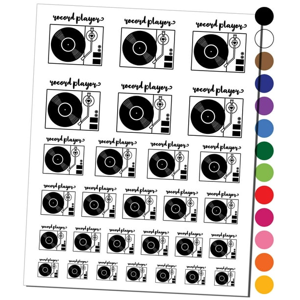 Classic Vintage Retro Record Player Water Resistant Temporary Tattoo ...