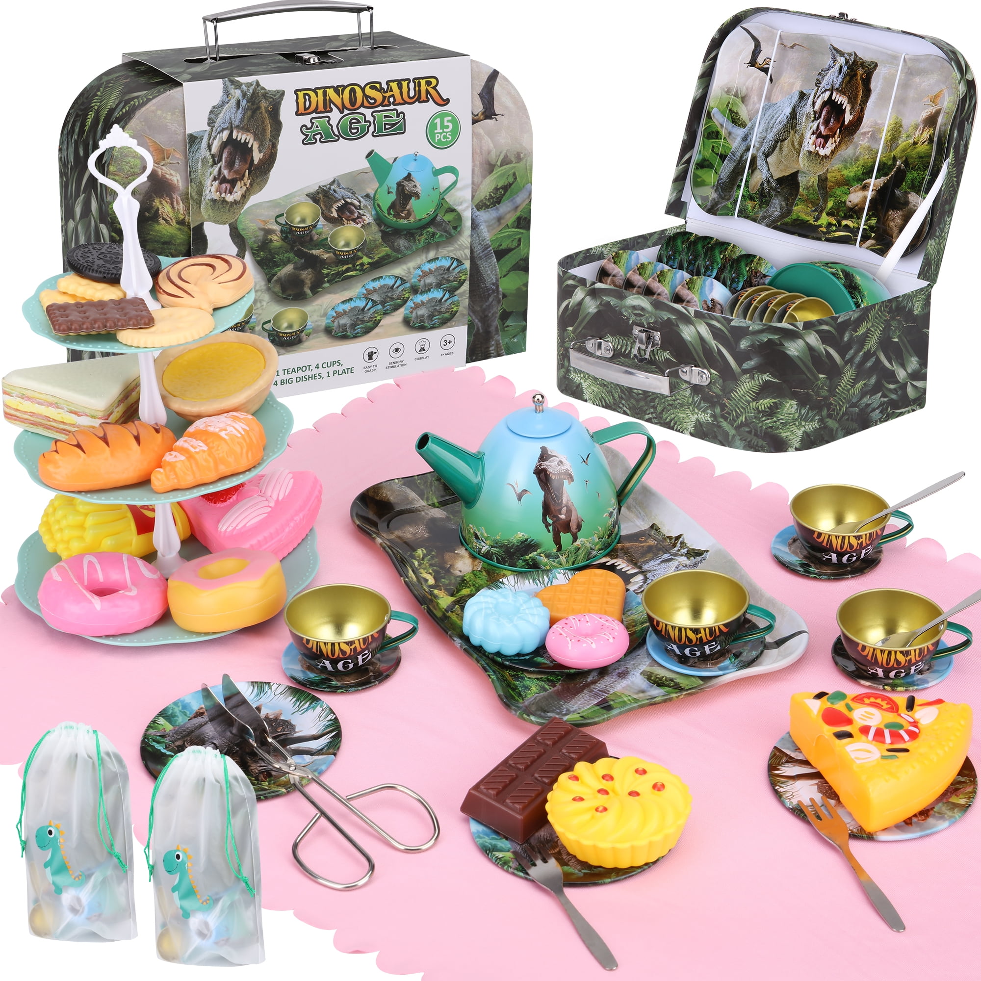 KingShop Tea Set for Little Girls Boys Tea Party Pretend Play Kitchen ...