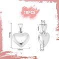 10Pcs 304 Stainless Steel Pendants Puffed Heart Stainless Steel Color ...
