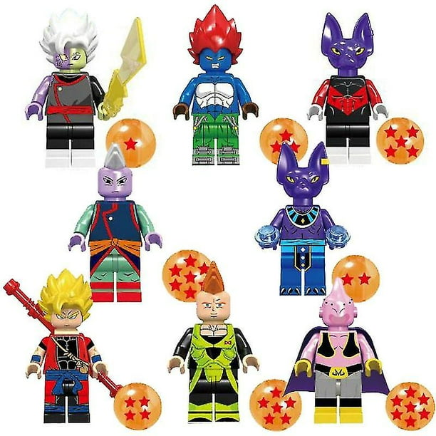 Sajy 8pcs Anime Dragon Ball Z Building Blocks Guko Gogeta Beerus Majin ...