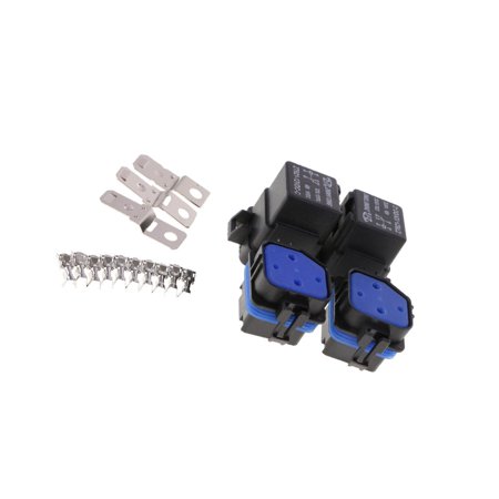 relayinert 2 Sets 12V 40A 5-Pin Relay Integrated Relay and Holder ...