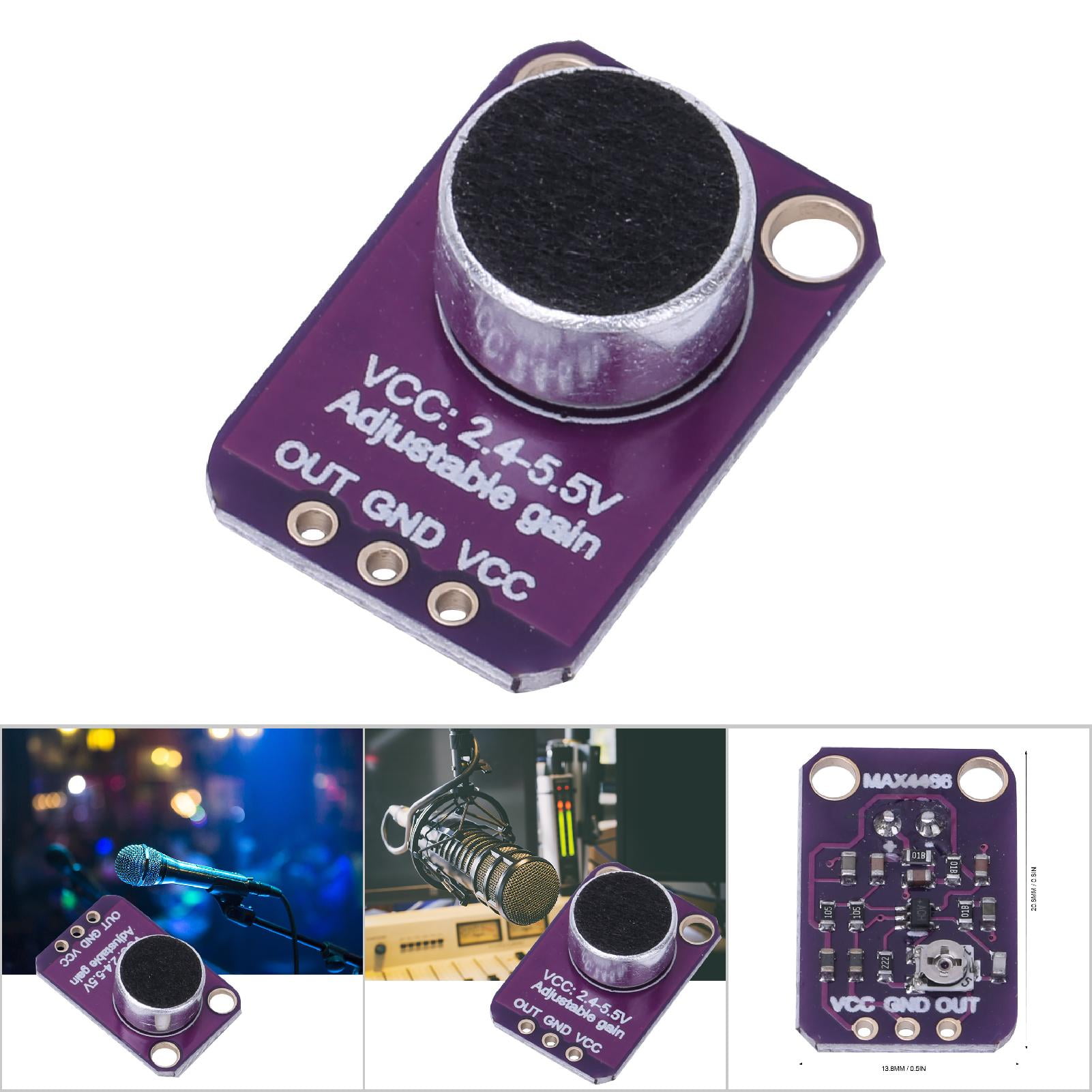 Amplificador de micrófono Electret Módulo MAX4466 Módulo amplificador ...