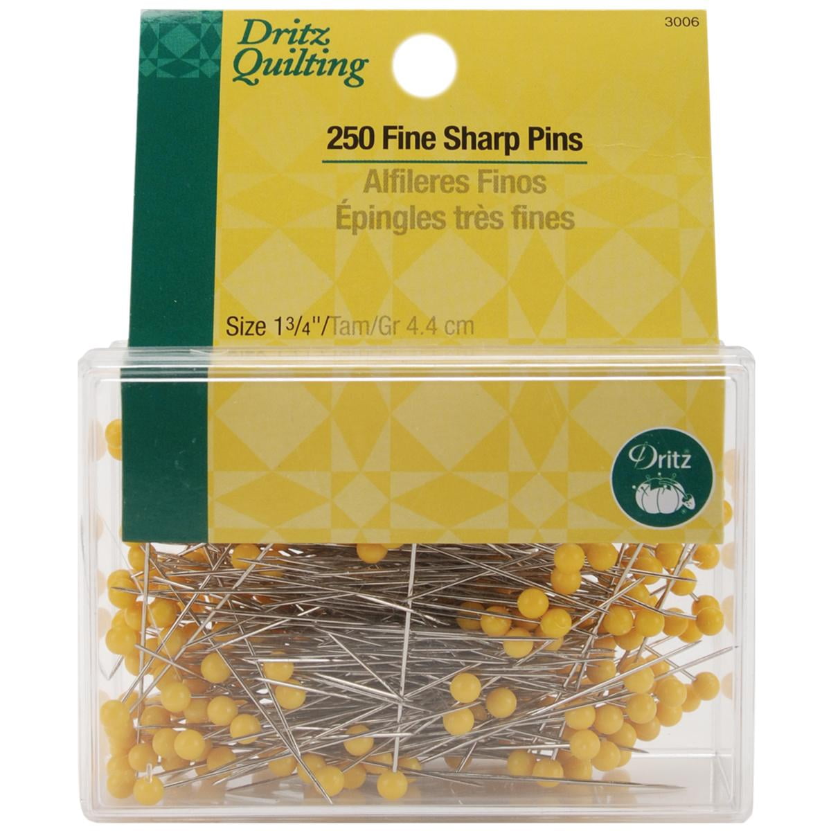 Dritz Quilting Fine Sharp Head Pins, 1-3/4", 250/Pkg - Walmart.com