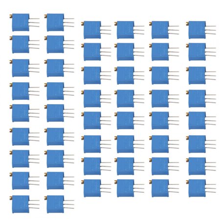 10 Values Trimmer Pot, Variable Resistor, Blue Potentiometer Assortment ...