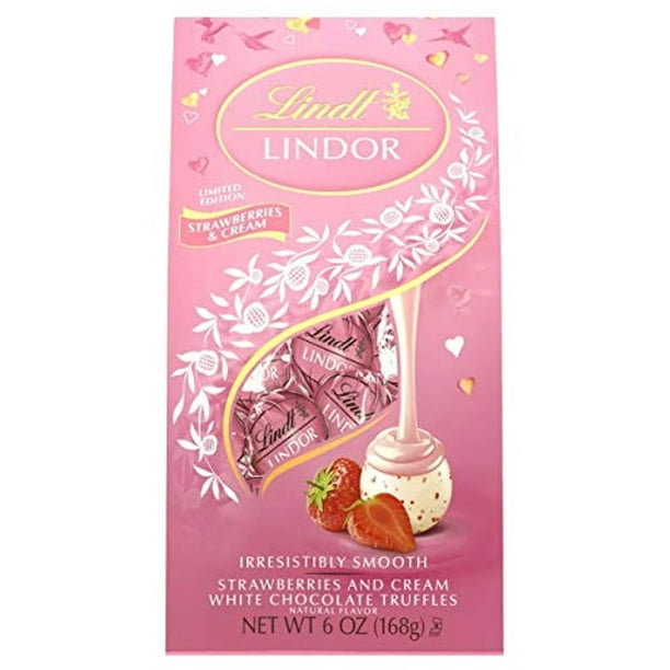 Lindt Lindor Valentine's Day Strawberries and Cream White Chocolate ...
