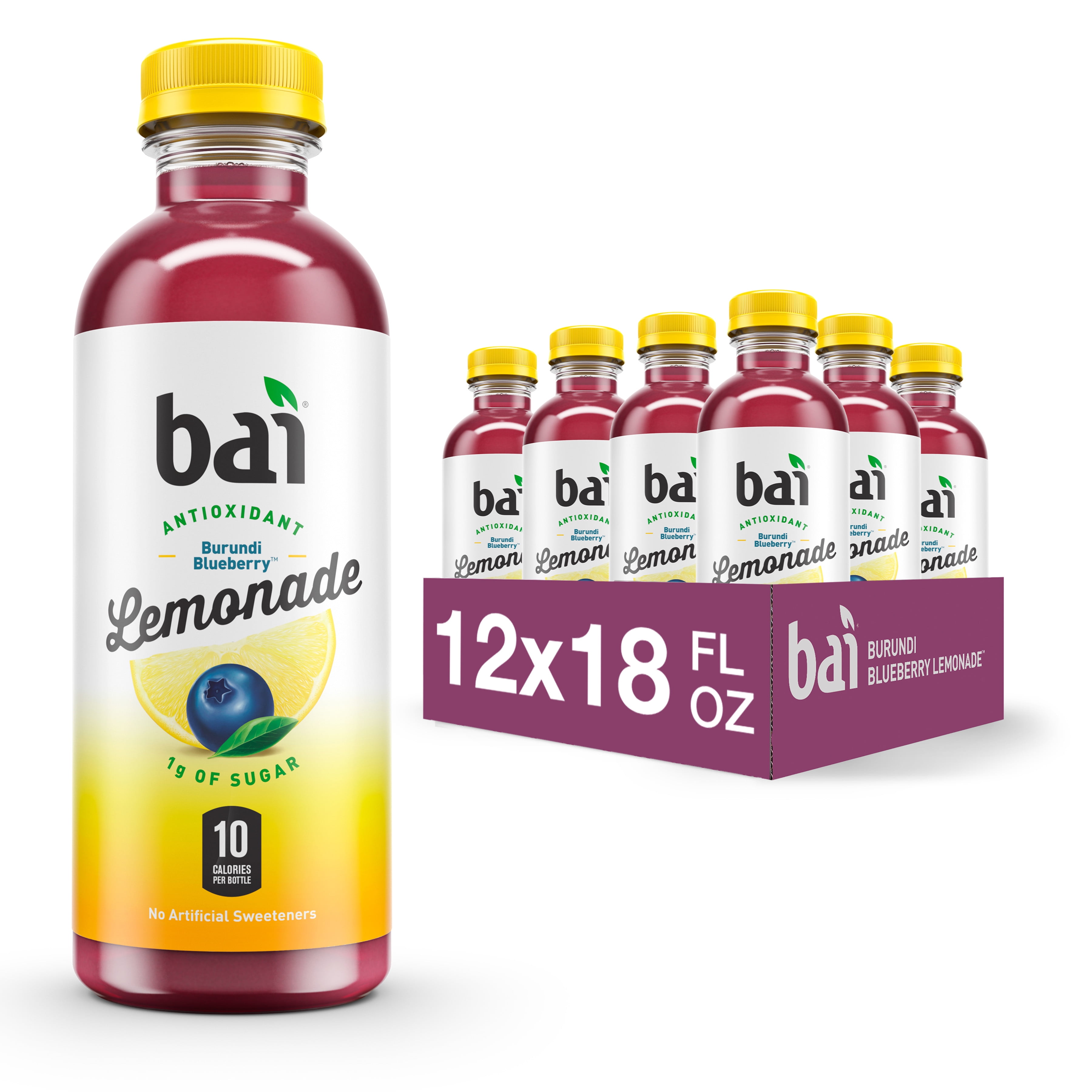 Bai Gluten-Free, Burundi Blueberry Lemonade, Antioxidant Infused Drink ...