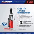 "ACDelco G12 Series Torque Set, 12V 3/8"" & 1/4"" Li-Ion Cordless ...