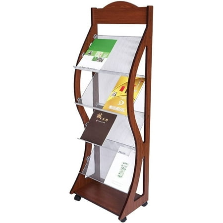 Magazine Holders Floor Type Newspaper Rack Wooden Frame Magazine Rack ...