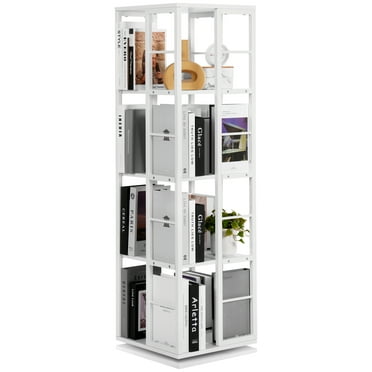 SpaceAid 5 Tier Rotating Bookshelf Tower, Spinning Bookcase Lazy Susan ...