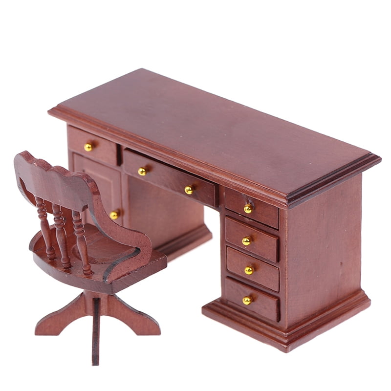 Miniature Dollhouse desk & chair set Art & Collectibles Dolls ...