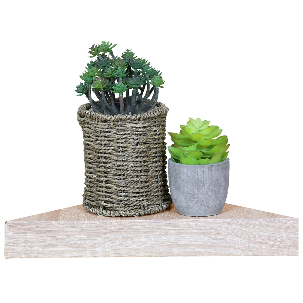Home Basics Wood Corner Floating Shelf, Oak - Walmart.com