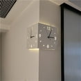Corner Wall Clock with Light, Luxury Double Sided Hanging Clock Digital ...