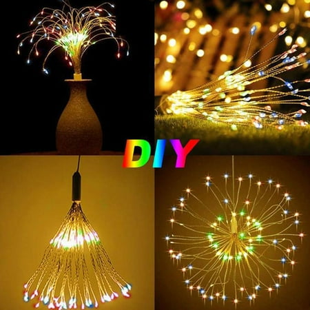 LED Firework String Lights 8 Mode Explosion Lights Star Copper String ...