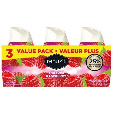 Renuzit Adjustable Solid Gel Air Freshener, Forever Raspberry, 3 Pack ...
