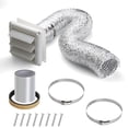 3 Inch White Plastic Dryer Vent Cover Universal Exhaust Ventilation Kit ...