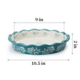 Wisenvoy Ceramic Pie Plate, Deep Dish Pie Pan, Non-Stick, Blue Green ...