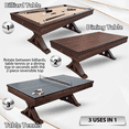 Freetime Fun 7ft 3-in-1 Multi Game Table, Dining, Pool, Ping Pong Combo ...
