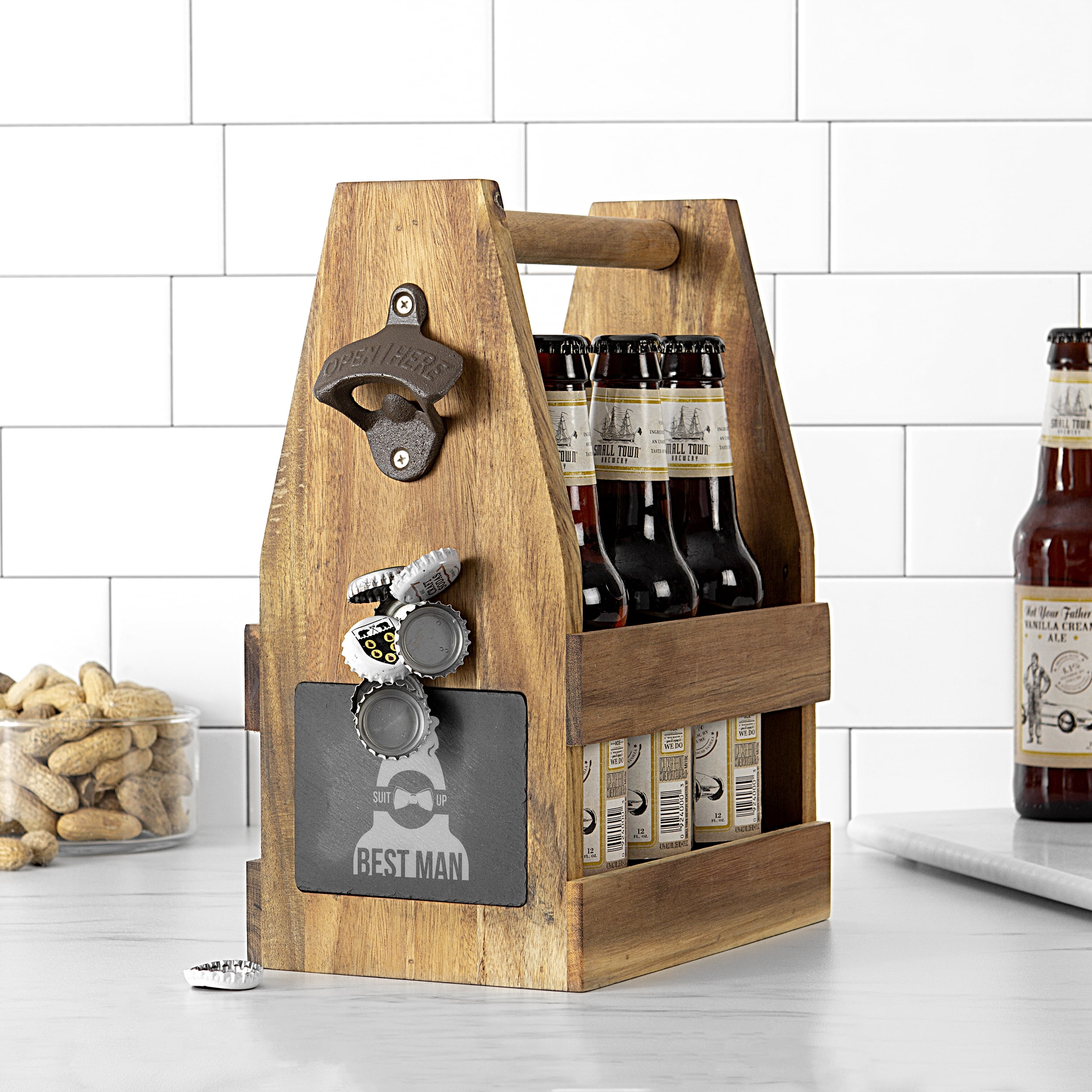 Best Man Acacia and Slate Beer Carrier - Walmart.com