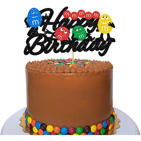 Chocolate beans Cake Topper m&m’s Theme Birthday Party Chocolate Party ...