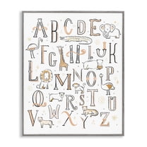 Stupell Industries Nursery Animal Alphabet Chart Art for Kids Painting ...