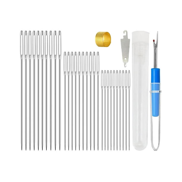 Large Eye Sewing Needles, Embroidery Needles in Storage Tube Sewing ...