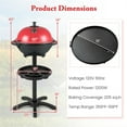 Red 1200W Electric BBQ Grill with Double-Zone Cooking 2-in-1 ...