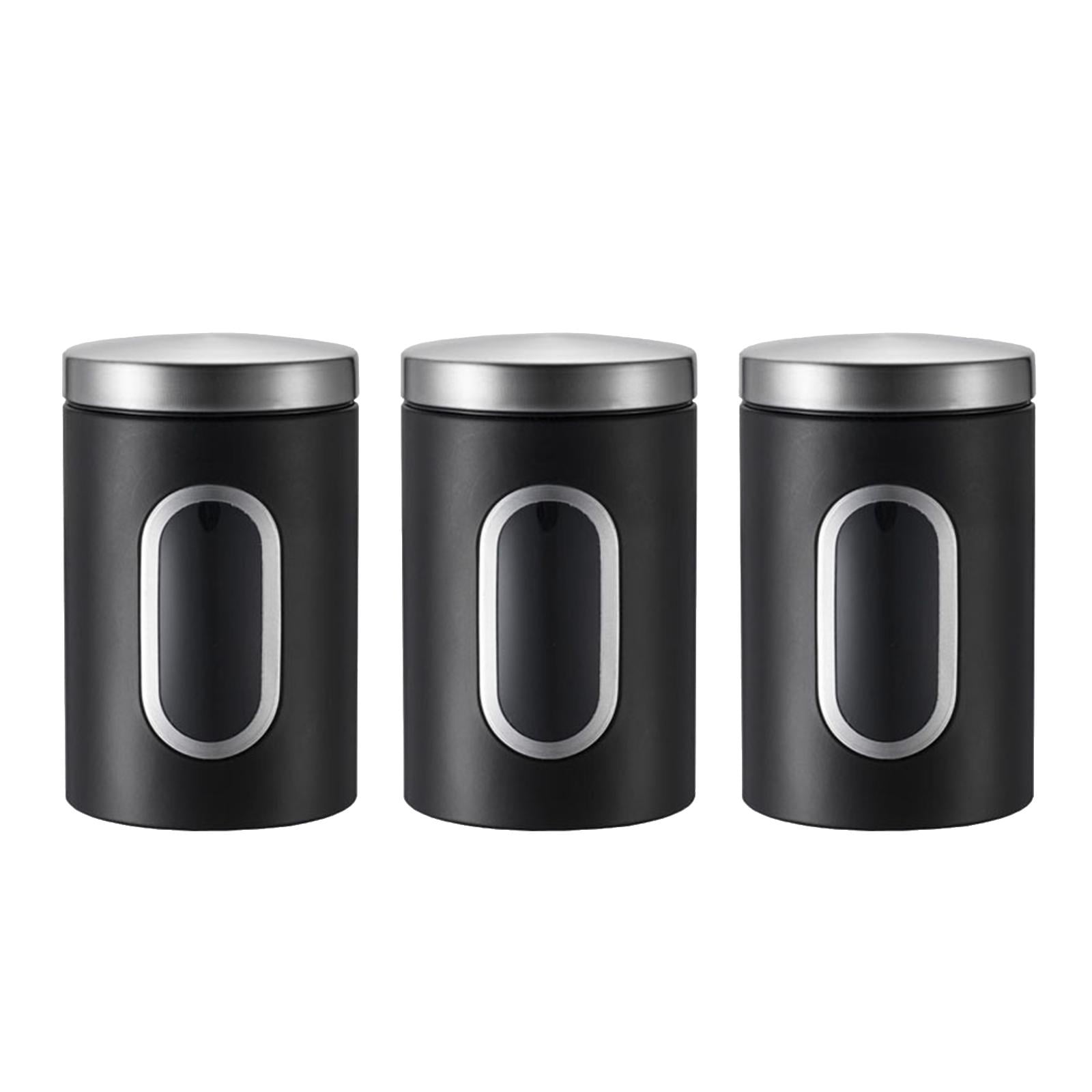3 Pieces Stainless Steel Kitchen Storage Tea Canister Organization ...