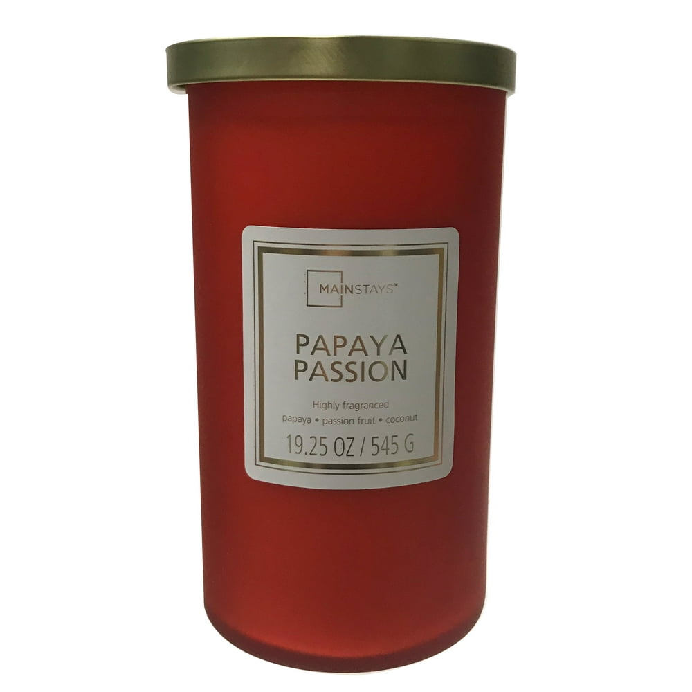Mainstays Papaya Passion Scented Single-Wick Frosted Jar Candle, 19.25 ...