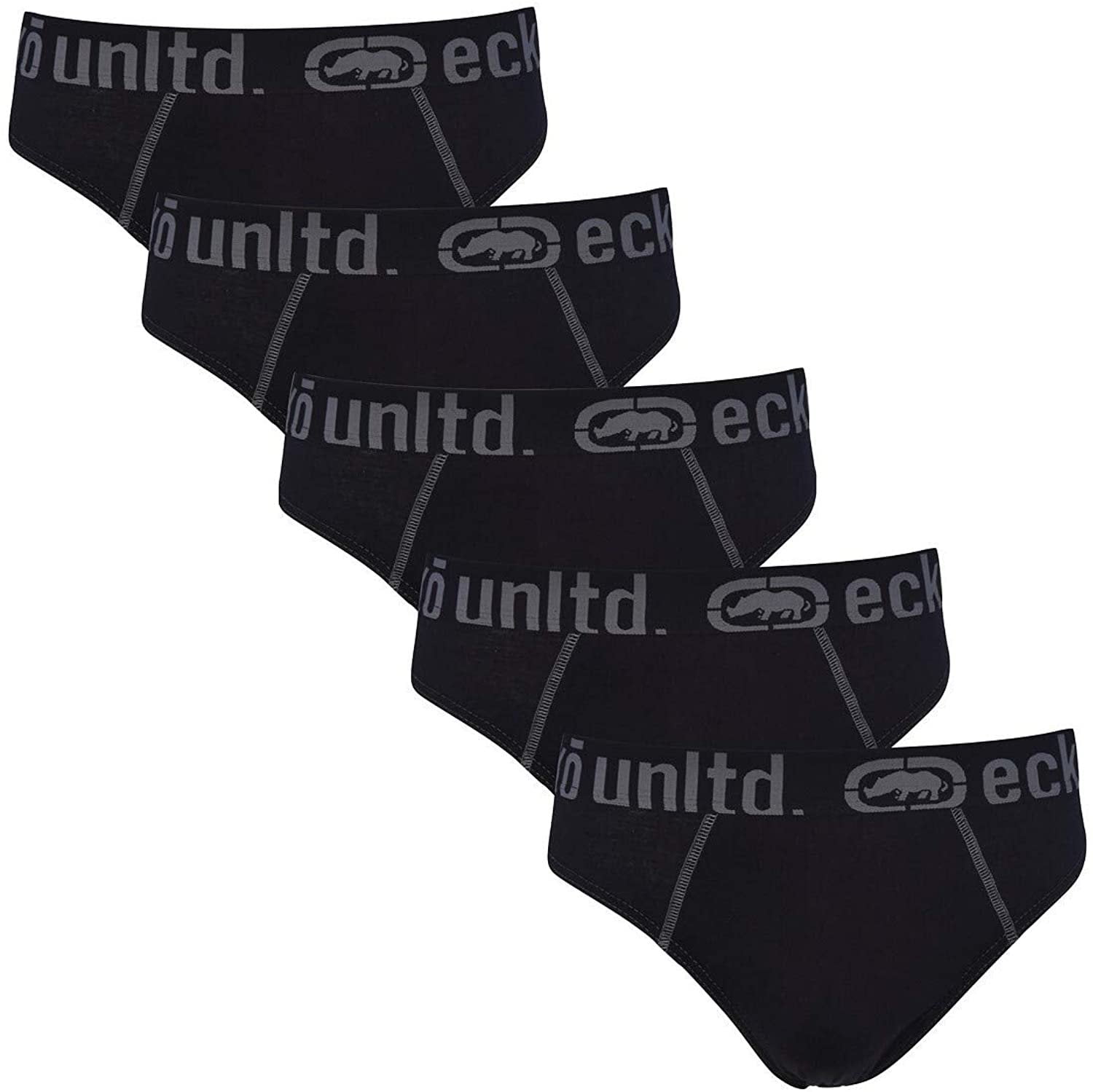 Ecko Unlimited. Lightweight Soft Mens 5 Pack of Low Rise Briefs Super ...