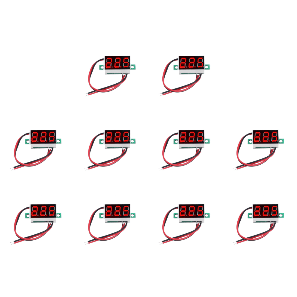 Mini voltímetro digital LED 0 36 pulgadas 4 5 V-30 V medidor voltios 2 cables () rojo | Walmart ...