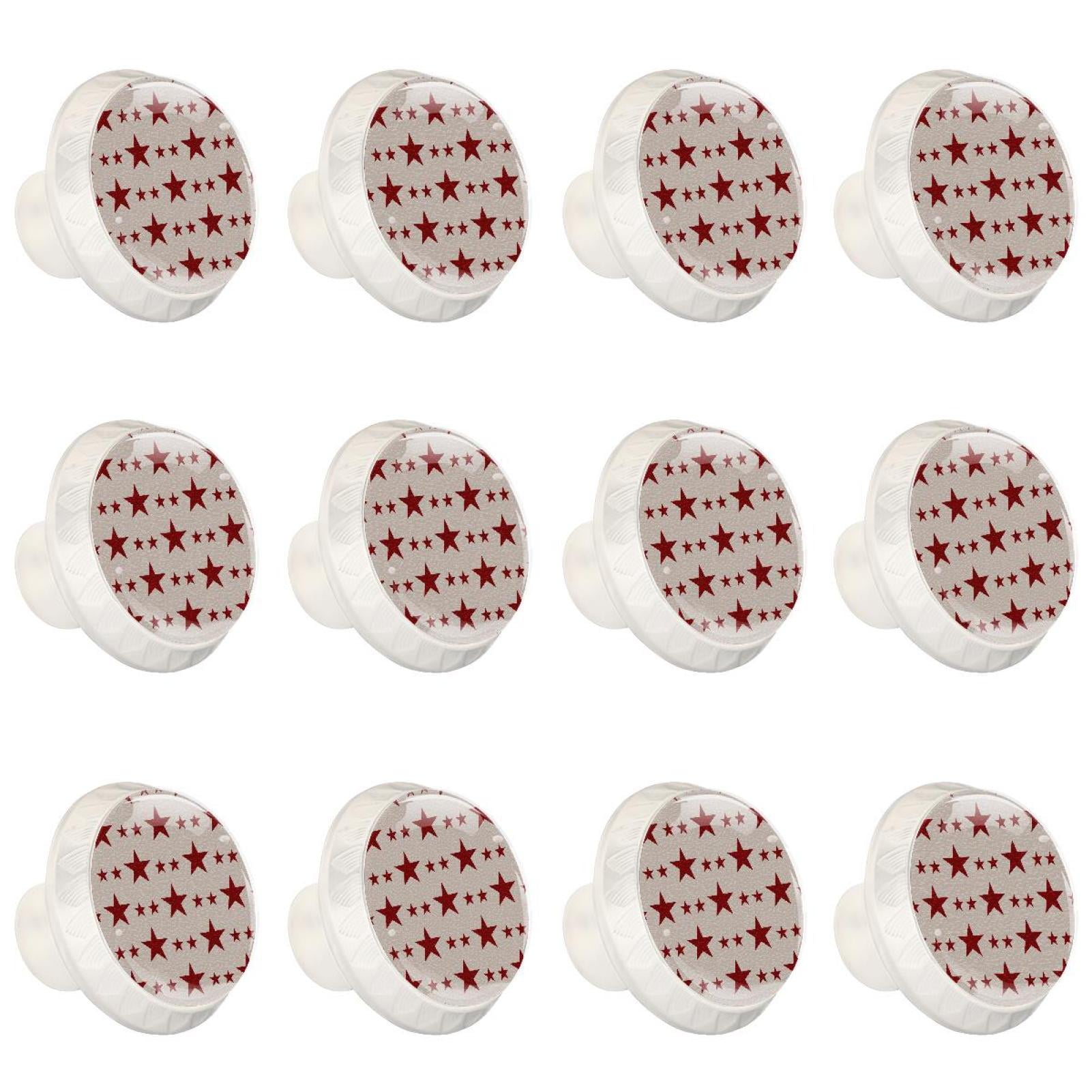 12 Pcs Red Stars Knobs for Kitchen Cabinet Cupboard Dresser Bookcase ...