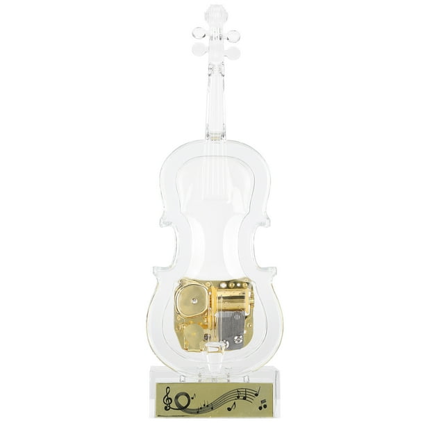 Musical Boxes, Acrylic Cello Shaped 10.0x3.1x2.1in Music Box Ornament ...