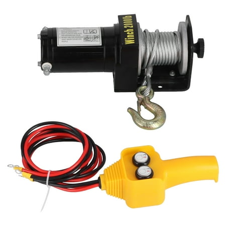 12V Vehicle Winches, 2 Stage Planetary Gear Electric Winch Wired Handle ...