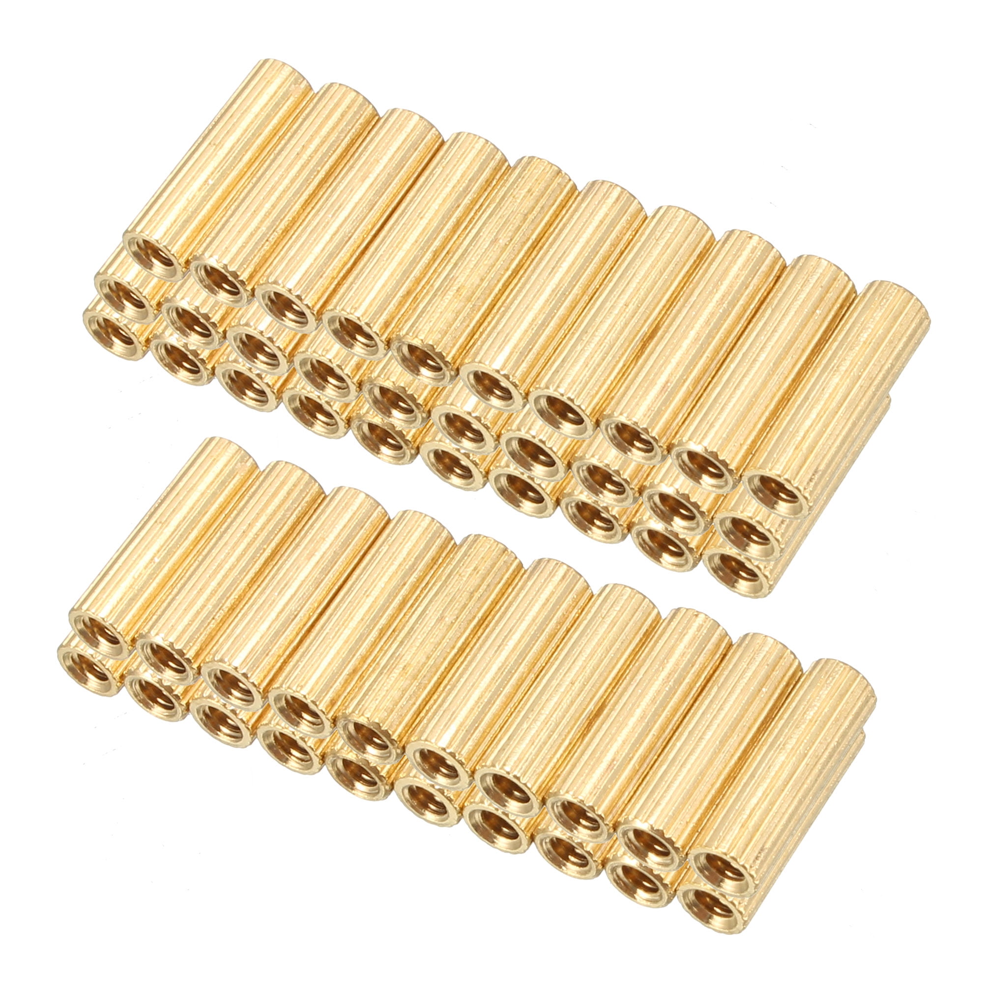50pcs Brass Round Straight Female Thread Standoff Spacer M2x3x12mm ...