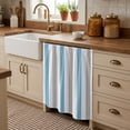 Blue Grey Stripe Cabinet Curtain, Classic Modern Sink Skirt for ...