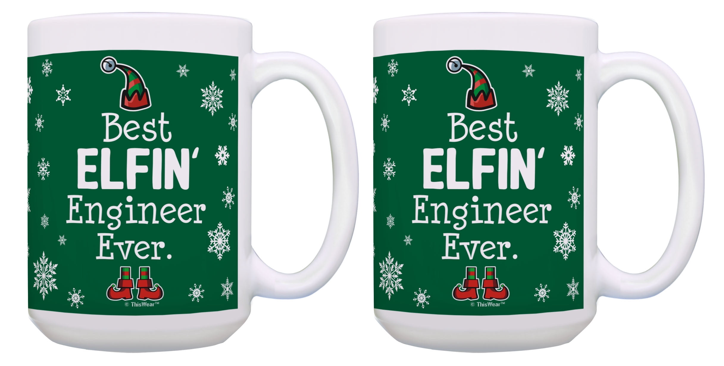 ThisWear Engineer Mugs Best Elfin Engineer Ever Christmas Set 2 Pack ...
