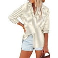 AOOCHASLIY Clearance Womens Blouses Short Sleeve Striped Printed Single ... AOOCHASLIY Clearance Womens Blouses Short Sleeve Striped Printed Single ...