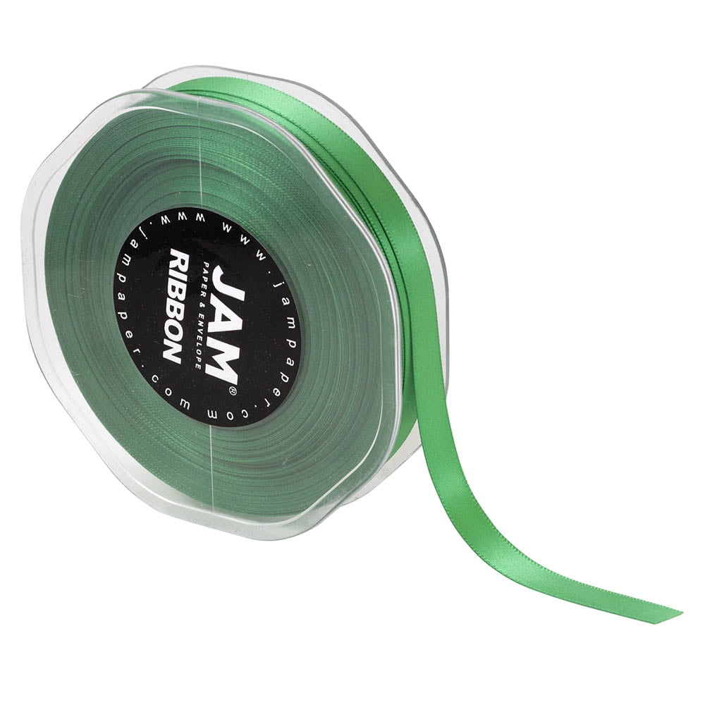 JAM Double Faced Satin Ribbon, 3/8 Inch Wide x 25 Yards, Emerald Green ...