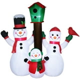 HOMCOM 7ft Merry XMAS Decorations: Inflatable Snowman Family with ...