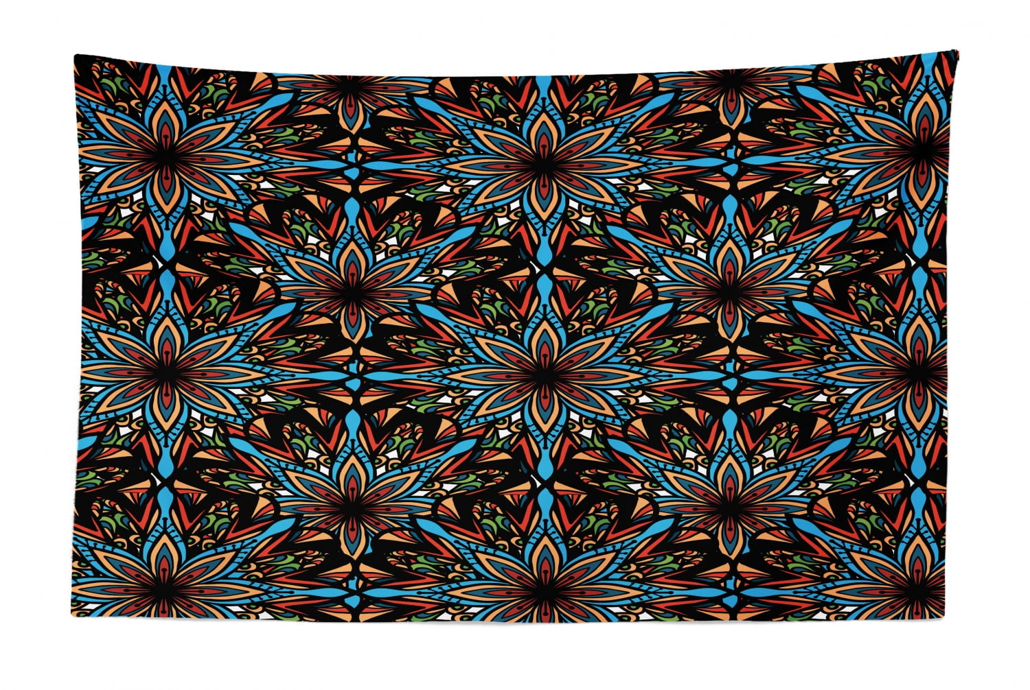 Burnt Orange Tapestry, Autumn Themed Graphic of Tangerine Leafy Fall ...