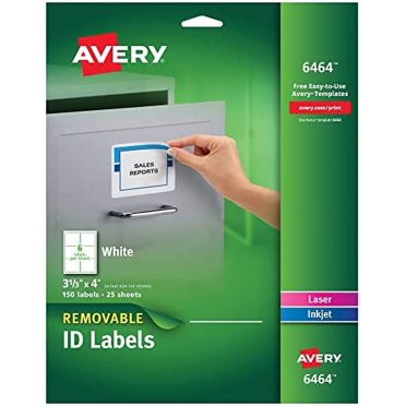 Avery Durable ID Labels, Permanent Adhesive, 5/8" x 3", 1,600 Labels ...